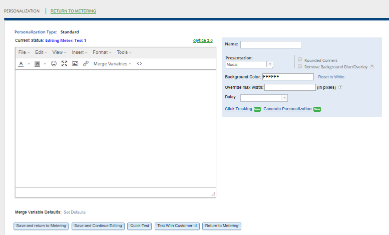 Messaging Editor Meters Omeda Training